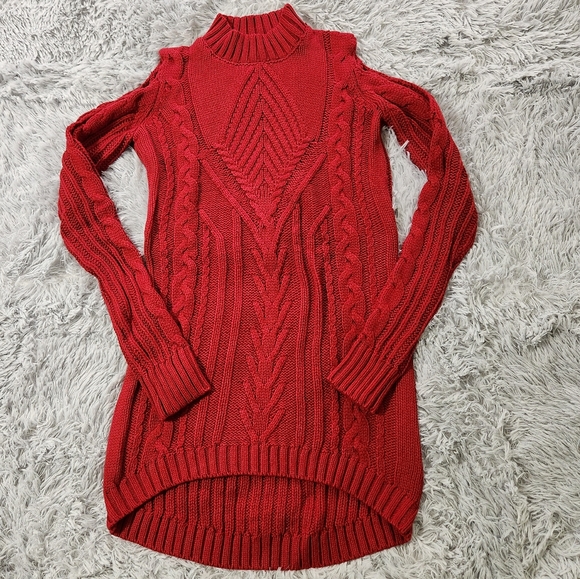 Jessica Simpson | Sweaters | Jessica Simpson Red Mix Stitch Mockneck ...